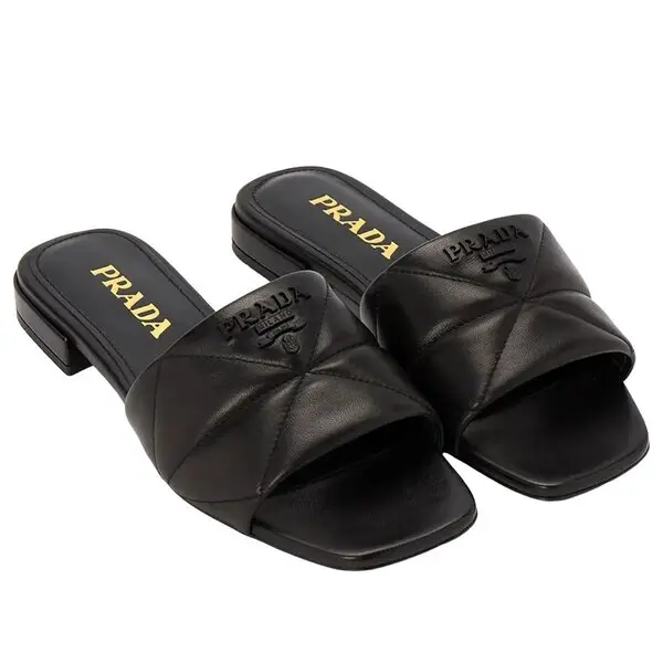 Prada Quilted Nappa Leather Sabots