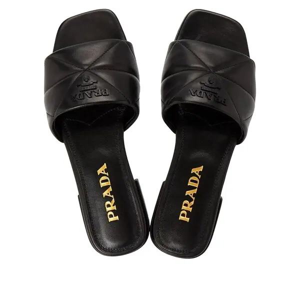 Prada Quilted Nappa Leather Sabots