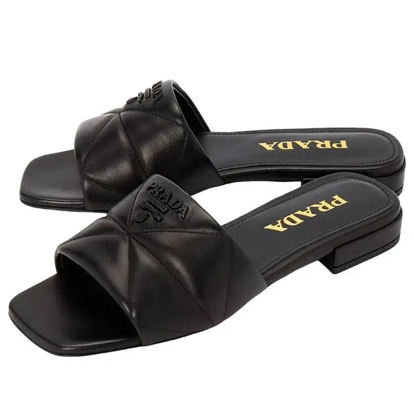 Prada Quilted Nappa Leather Sabots
