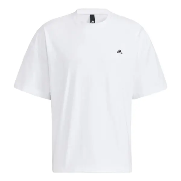 Adidas City Loose T Side Contrasting Colors Round Neck Pullover Short Sleeve White