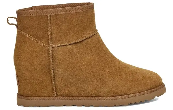 UGG Classic Femme Mini Suede Wedge Boots With Fleece Lining - Default Colorway