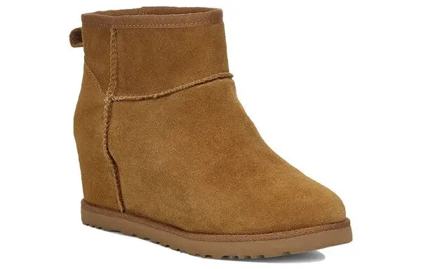 UGG Classic Femme Mini Suede Wedge Boots With Fleece Lining - Default Colorway