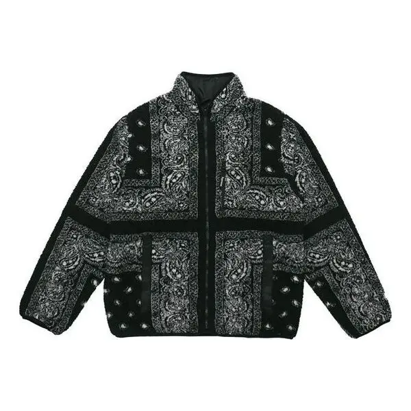 Supreme Reversible Bandana Fleece Jacket - Black