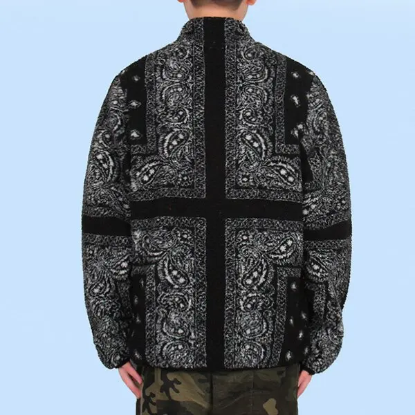Supreme Reversible Bandana Fleece Jacket - Black