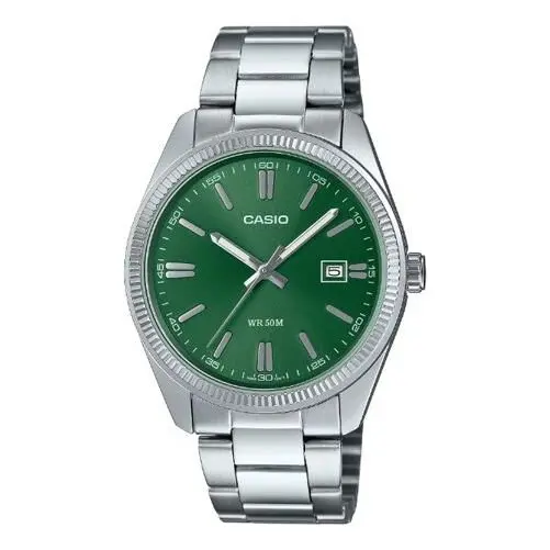 Casio Stainless Steel Watch With Water Resistance - Silver/green