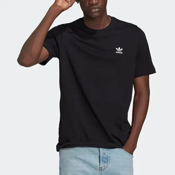 Adidas Originals Ss22 Essential Tee Athleisure Casual Sports Solid Color Logo Short Sleeve Black - Default Color