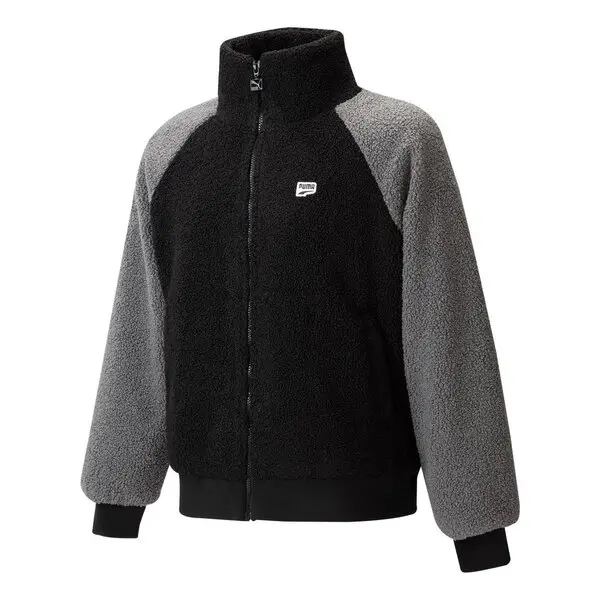 PUMA Reglan Sleeve Sherpa Jacket - Black/grey