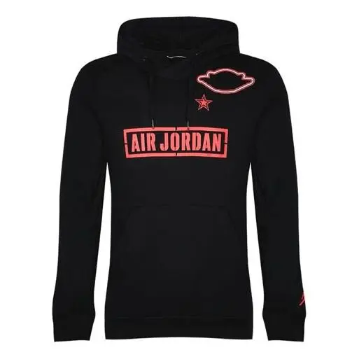 JORDAN Logo Graphic Hoodie - Black