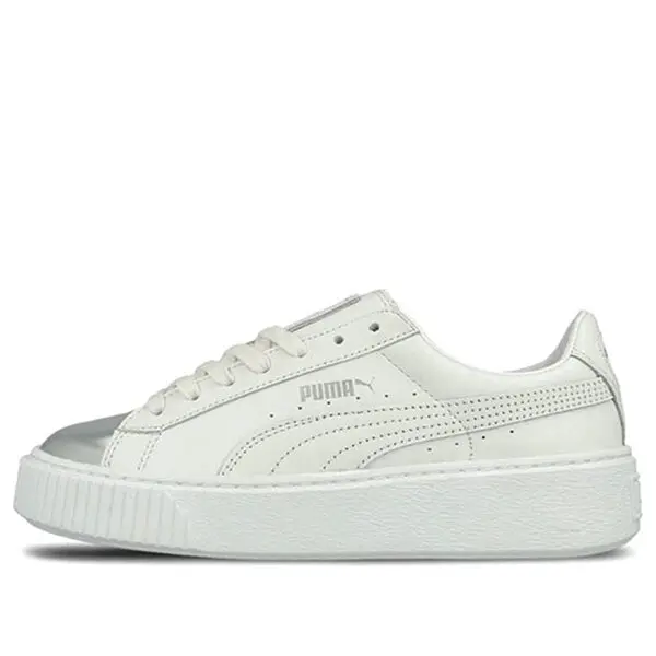 PUMA Basket Platform Sneakers - White/silver