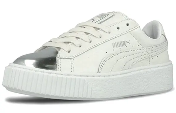 PUMA Basket Platform Sneakers - White/silver