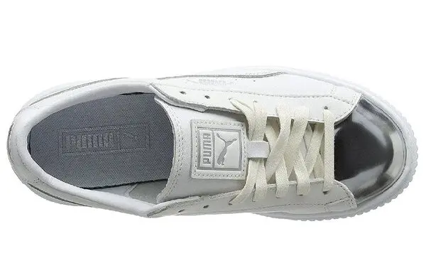 PUMA Basket Platform Sneakers - White/silver