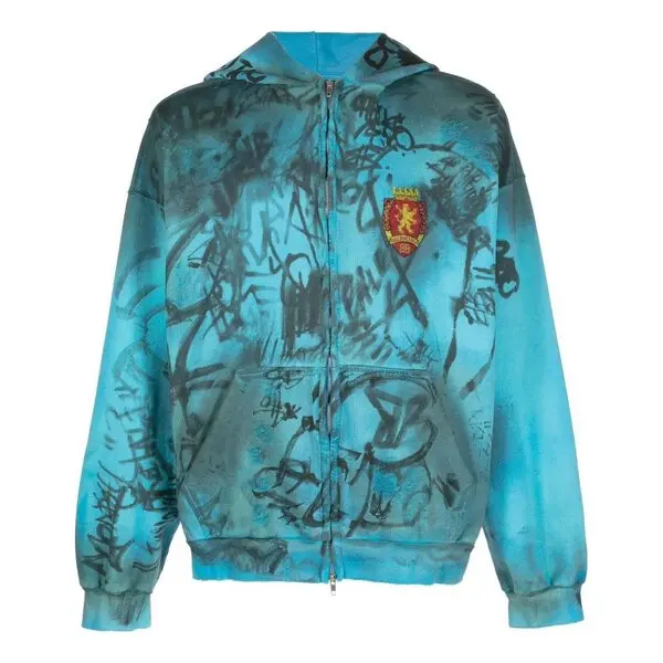 Balenciaga Skater Zip-up Hoodie - Blue Sky