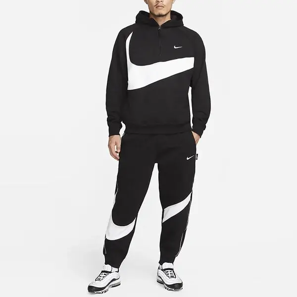 Nike Big Swoosh Sweatpants Asia Sizing 'black White - Black/white