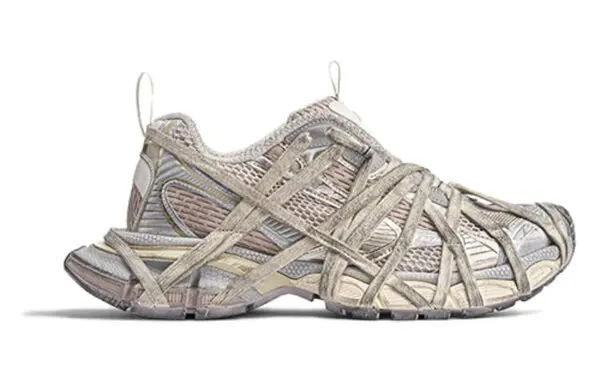 Balenciaga 3xl Extreme Lace Sneakers In Mesh And Polyurethane - Beige/grey