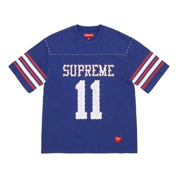 Supreme Ss26 Studded S/s Football T-shirt - Blue