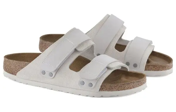 BIRKENSTOCK Uji Nubuck Leather/suede Sandals - White/sand