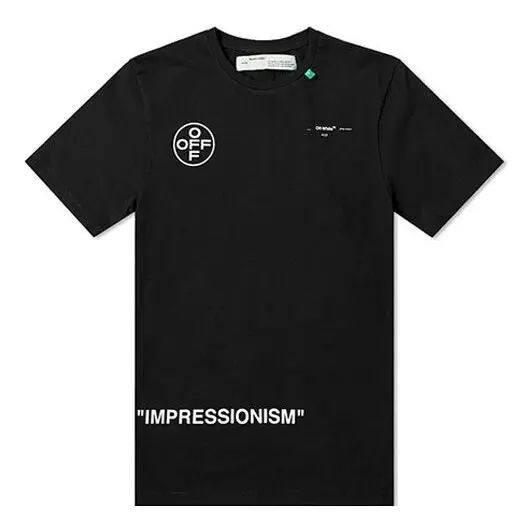 Off-White Arrow Pattern Short Sleeve Loose Fit T-shirt - Black