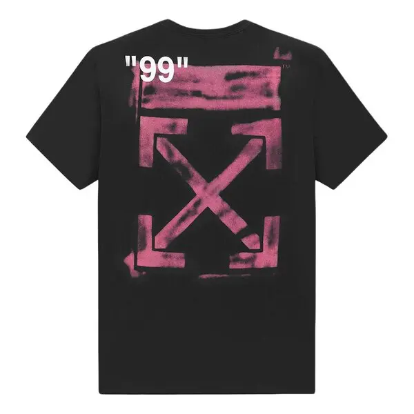 Off-White Arrow Pattern Short Sleeve Loose Fit T-shirt - Black