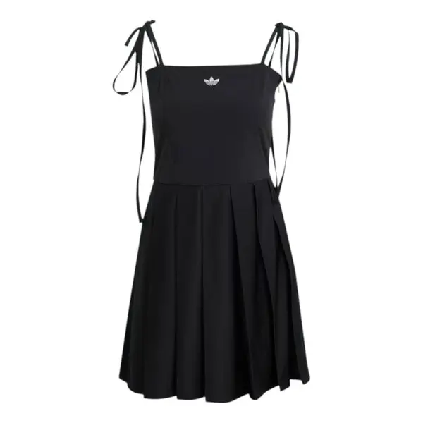 Adidas Ribbon Pleated Mini Dress - Black