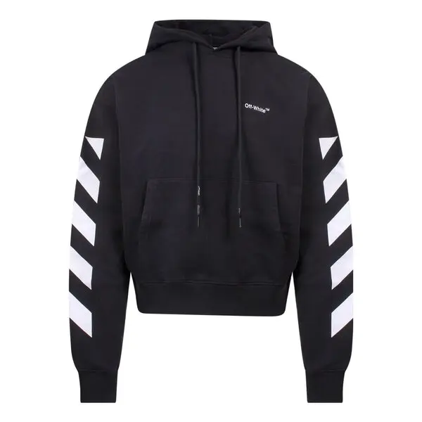 Off-White Diagonal Stripe Pullover Hoodie - Multi-color