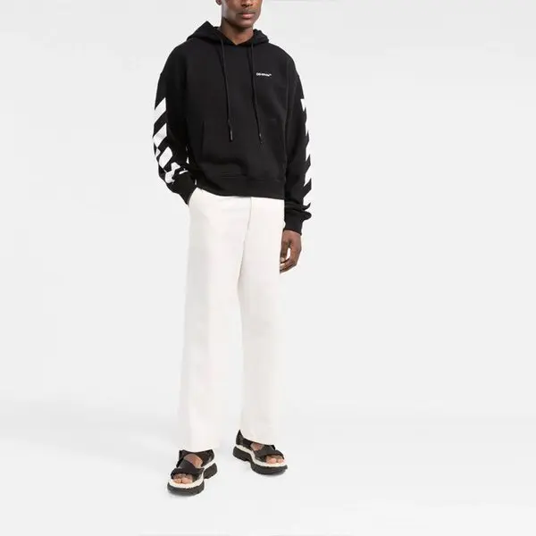 Off-White Diagonal Stripe Pullover Hoodie