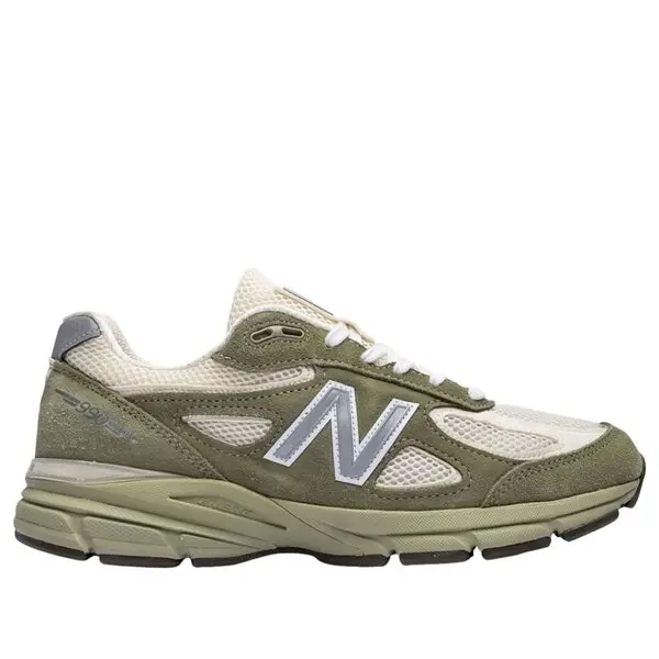 NEW BALANCE 990v4 Athletic Sneakers - Olive/ivory