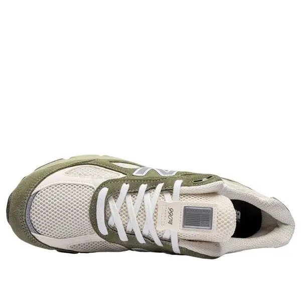 NEW BALANCE 990v4 Athletic Sneakers - Olive/ivory
