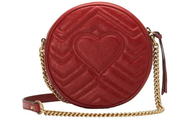 Gucci Gg Marmont Round Shoulder Bag - Red