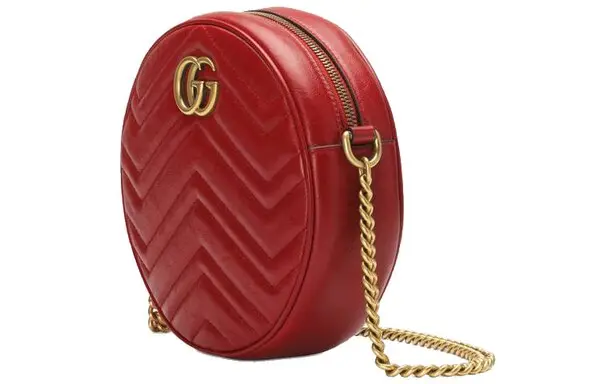 Gucci Gg Marmont Round Shoulder Bag - Red