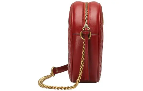 Gucci Gg Marmont Round Shoulder Bag - Red