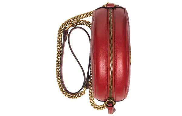 Gucci Gg Marmont Round Shoulder Bag - Red