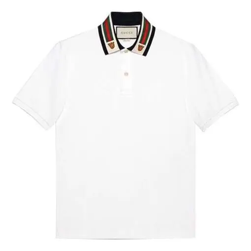 Gucci Stripe Short Sleeve Polo Shirt Asia Sizing - White