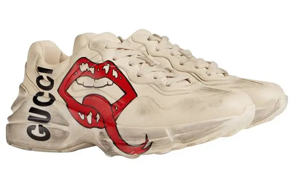 Gucci Rhyton 'mouth Print' Sneakers - Ivory