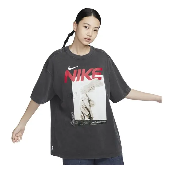Nike Oversized Graphic T-shirt Asia Sizing 'washed Black