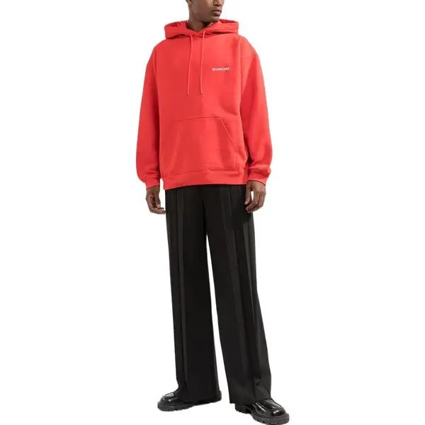 Balenciaga Logo Hoodie - Bright Red
