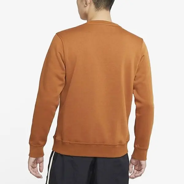 Nike Fleece Lined Embroidered Small Logo Classic Sports Crewneck - Brown