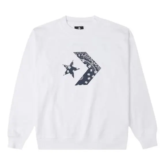 CONVERSE Cashew Logo Knit Pullover - White
