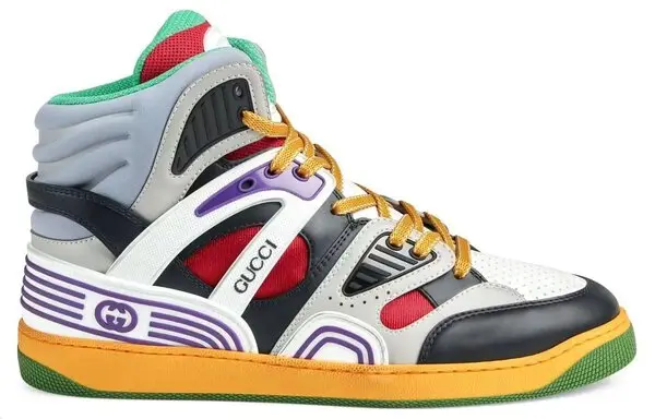 Gucci Basket High-top Sneakers - Black/red