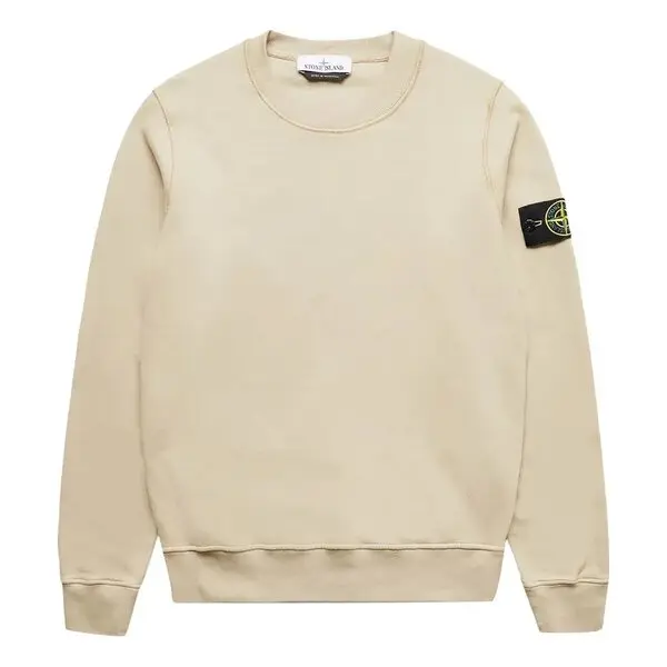 Stone Island Logo Patch Crewneck Sweatshirt - Cream