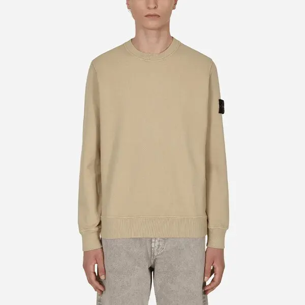 Stone Island Logo Patch Crewneck Sweatshirt - Cream
