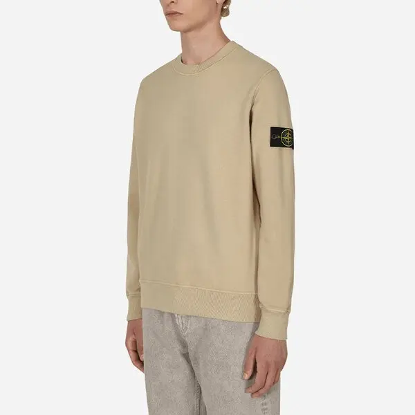 Stone Island Logo Patch Crewneck Sweatshirt - Cream