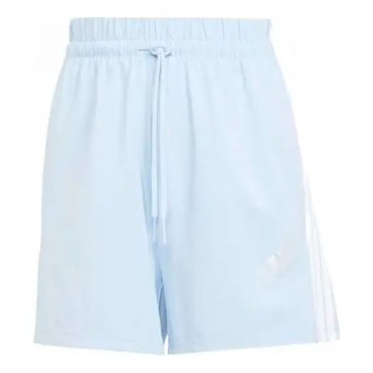 Adidas Essentials 3-stripes Cotton Shorts - Glow Blue/white