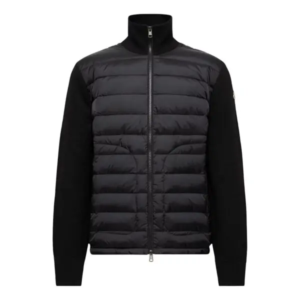 Moncler Zip Up Padded Cardigan Jacket - Black