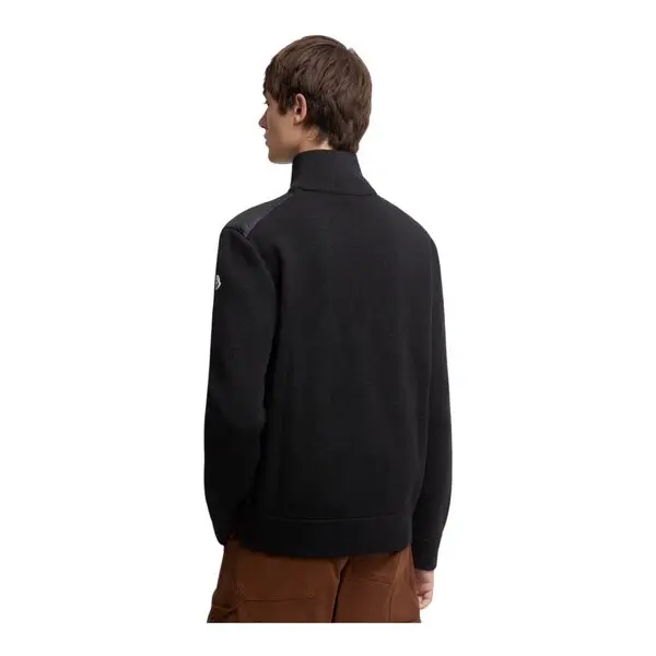 Moncler Zip Up Padded Cardigan Jacket - Black
