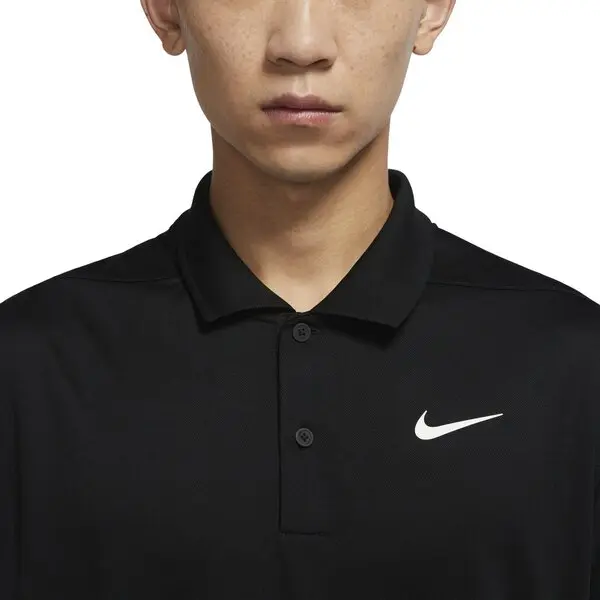 Nike Dri-fit Victory Solid Color Logo Printing Quick Dry Breathable Short Sleeve Polo Shirt Black - Multi-color