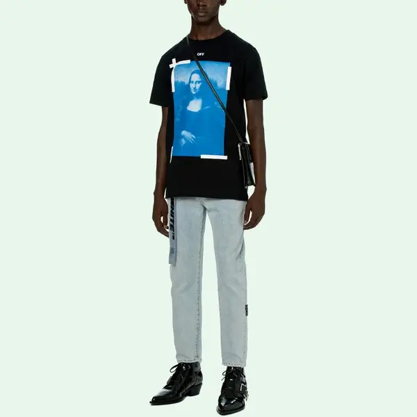 Off-White Ss21 Pattern Printing Round Neck Short Sleeve - Black