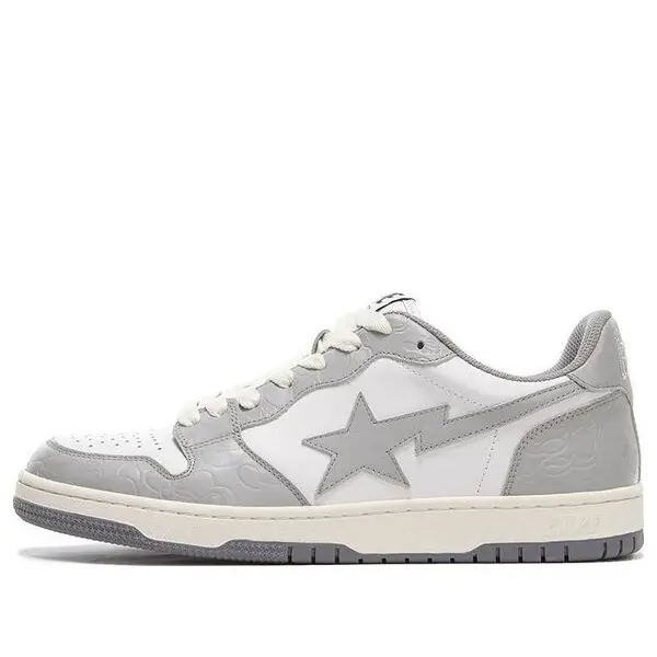 A BATHING APE Court Sta Low Sneakers - White/gray