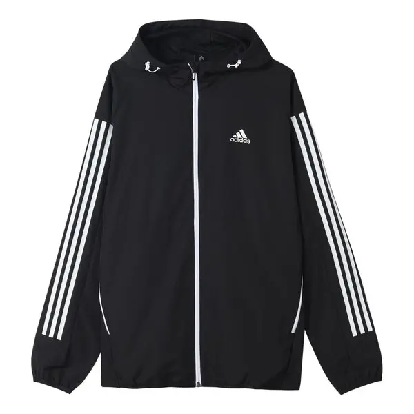 Adidas Must Haves 3-stripes Windbreaker Jacket - Black