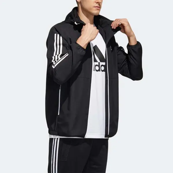 Adidas Must Haves 3-stripes Windbreaker Jacket - Black