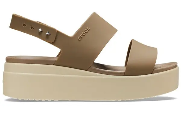 CROCS Brooklyn Low Wedge Sandals - Brown